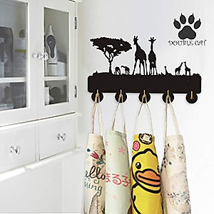 Africa Theme Wild Life Animal Giraffe Wooden Hook for Coat Interesting Choice Key Holder Great Birthday Gife for Kids