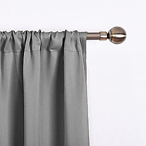 NICETOWN Tie Up Curtain for Kitchen - Roman Shade for Window Thermal Insulated Energy Saving Rod Pocket Short Curtain Panel for Camper RV, Silver Grey, W46 X L63, 1 Piece