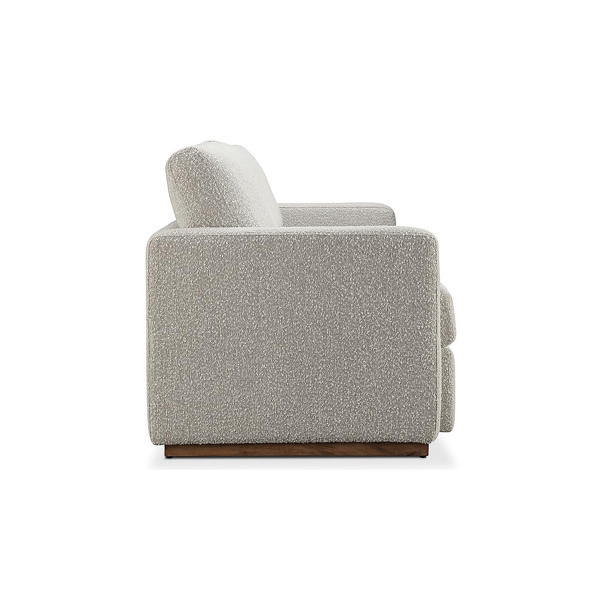 CHERS 76.8" Upholstered Bench Seat Sofa, Wood Base Lounge Sofa with Track Arms, Cushion Back Fabric Loveseat, 2-Seater Boucle Couches for Small Living Room, Bedroom, Office, Off-White