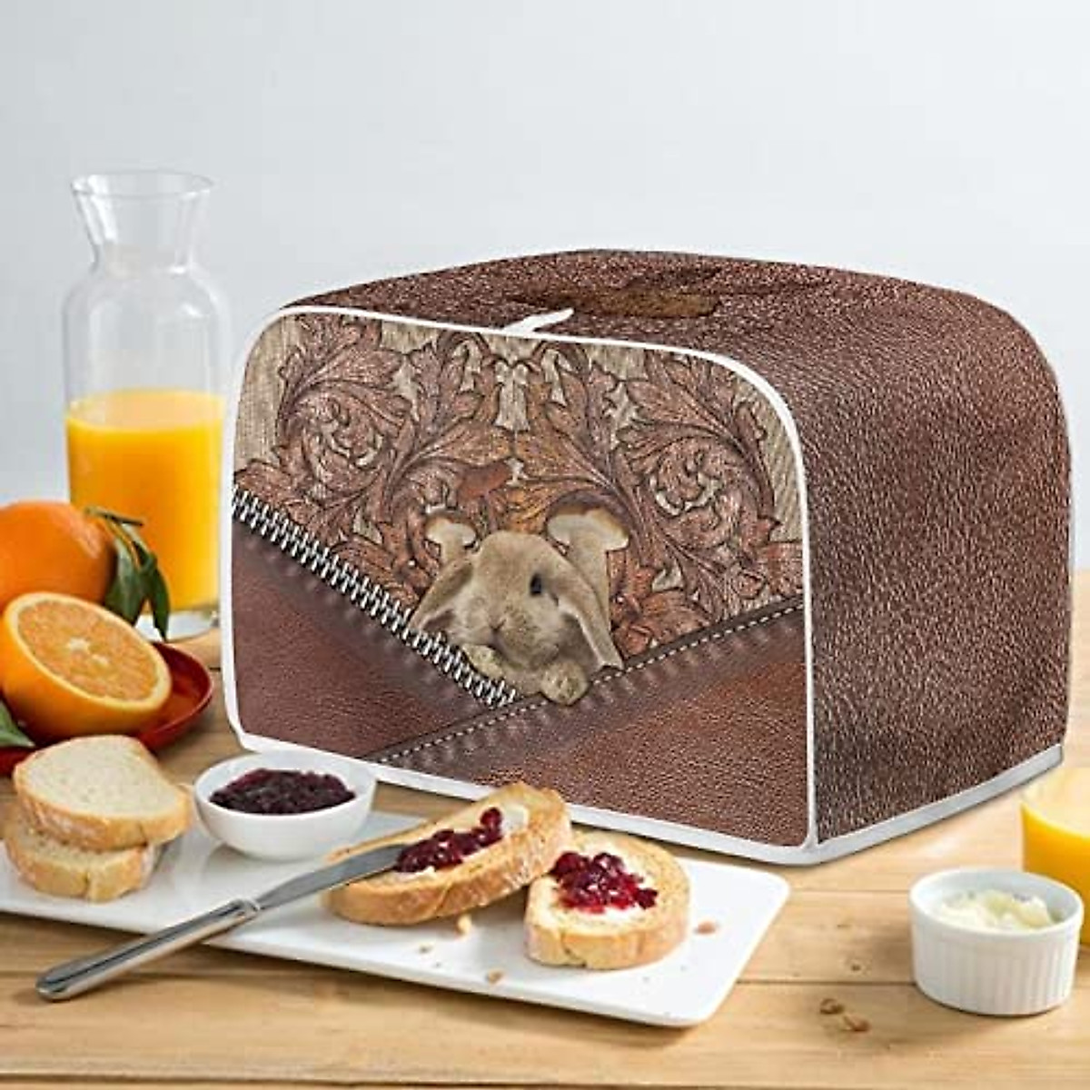 chaqlin Novelty Toaster Cover 2 Slice Zipper Rabbit Mushroom Bread Oven Cover Fingerprint Protection Bread Toaster Bags