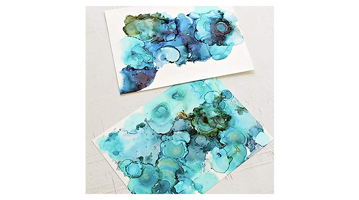 Pixiss Blue Alcohol Inks Set - 5 Rich Shades for Art