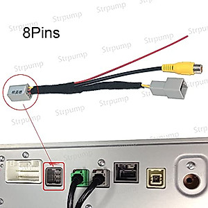 Strpump 8 Pin Car Rear View Backup Reverse Camera Adapter RCA Cable for Mitsubishi Outlander ASX GF GG ZJ 2013-2020 Original Factory Screen Video Input
