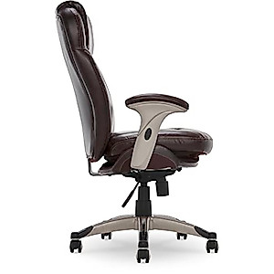 Serta Ergonomic Executive Office Chair Motion Technology Adjustable Mid Back Design with Lumbar Support, Brown Bonded Leather