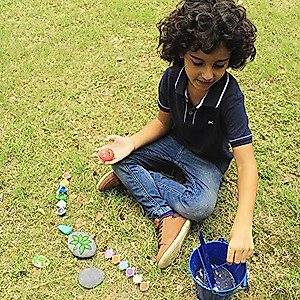 Craft Rocks for Rock Painting, 7 Smooth Flat Surfaced Stones for Kindness Stones and Rock Painting, 2" - 3.5" Inch River Rocks