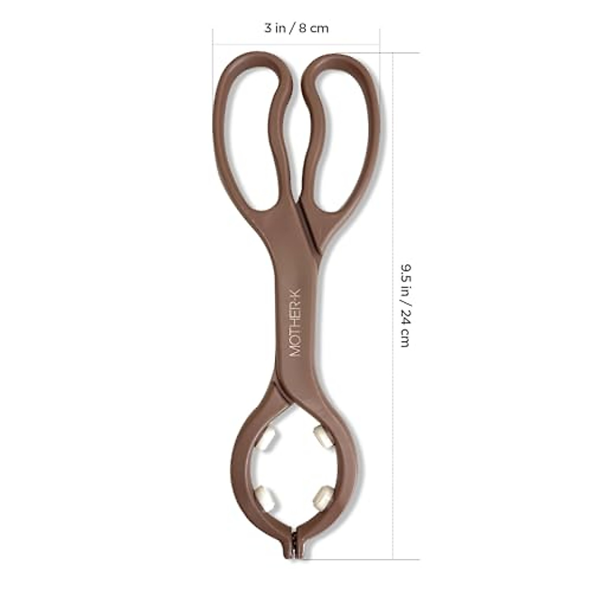 MOTHER-K Baby Bottle Tongs, Scissor Design, Multi-Functional, Anti-Slip & High-Temperature Resistant Pacifier Tongs (Brown)