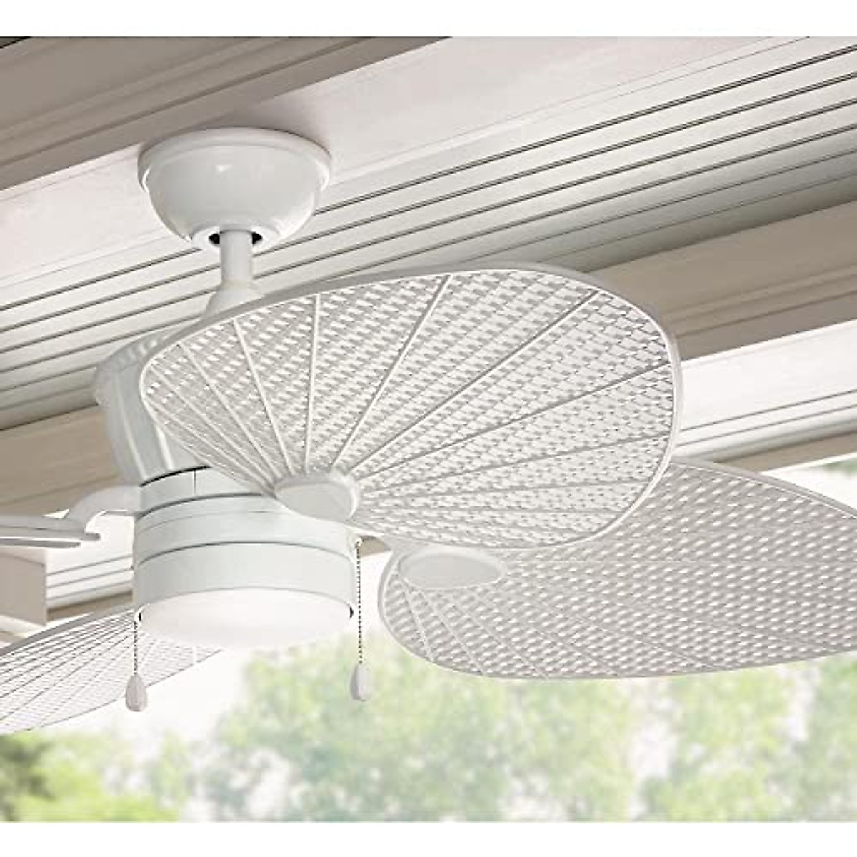Home Decorators Collection YG618-WH Pompeo 52 in. LED Outdoor White Ceiling Fan