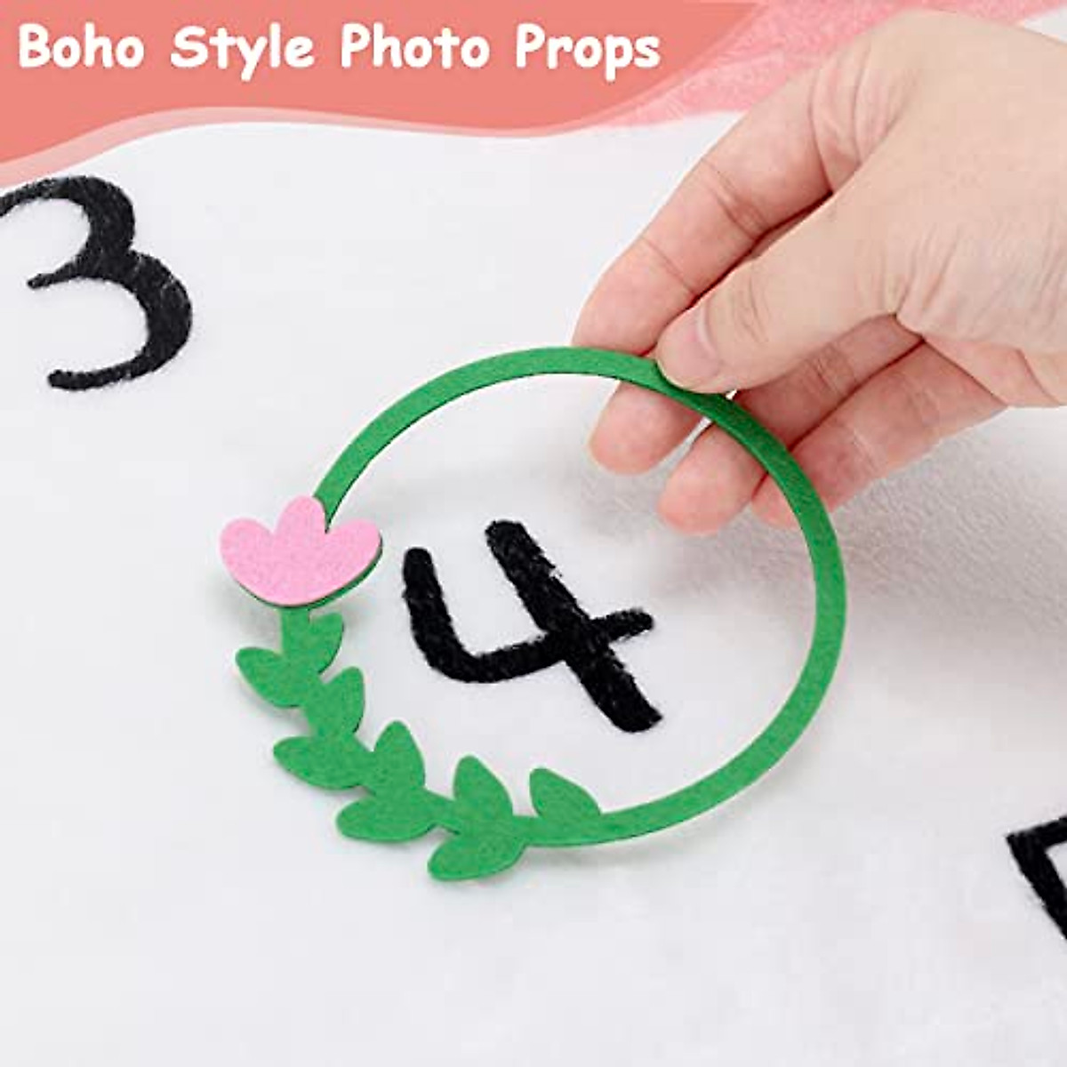 Eunikroko Boho Baby Blanket Butterfly Monthly Milestone Bohemian Floral Girl Photo Prop Sage Green and Pink Blanket Ideas for Baby Stuff Shower Newborn Decorations Nursery Gift Decor Expecting Mom