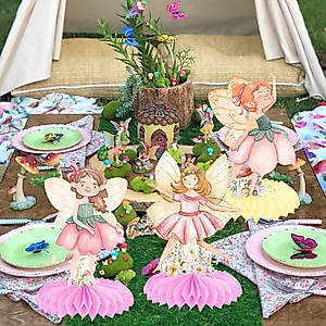 Fairy Honeycomb Centerpieces 11Pcs Fairy Birthday Party Centerpieces for Table Fairy Tale Theme Birthday Party Table Decorations for Floral Fairies Theme Baby Shower Supplies