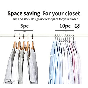 TOPIA HANGER Metal Hangers 20 Pack, Non Slip Clothes Hangers Space Saving, Heavy Duty Rubber Coated Wire Hanger for Coat, Shirt, Dress, Pants-Grey, CT12G