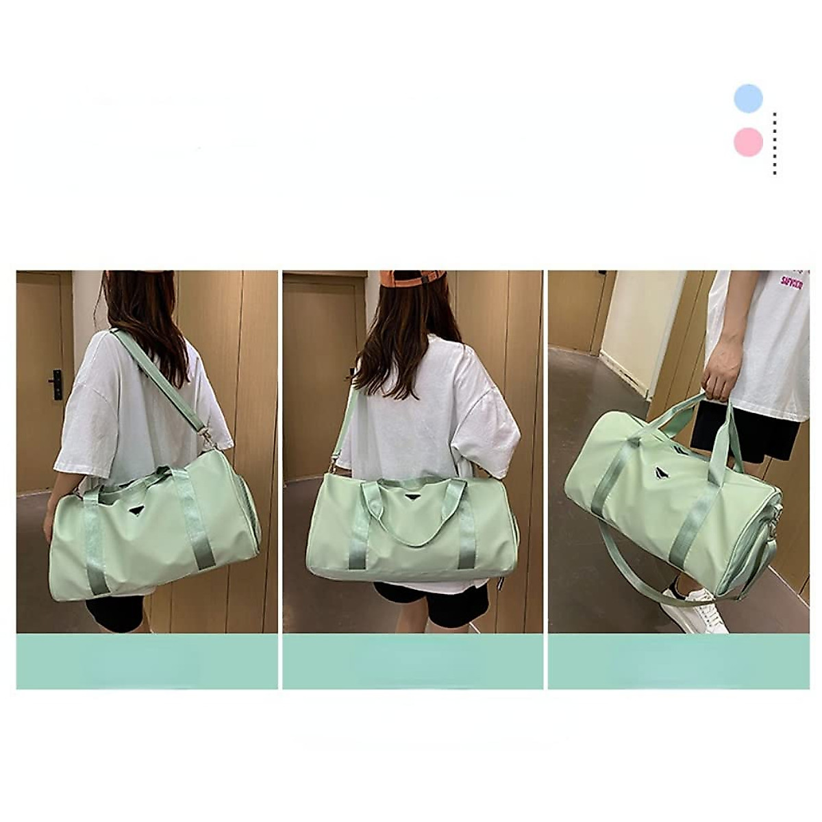 Gym Bag for Women Sports Tote Travel Bags Carry On with Shoe Compartment for Weekender Tennis Baseball Yoga School