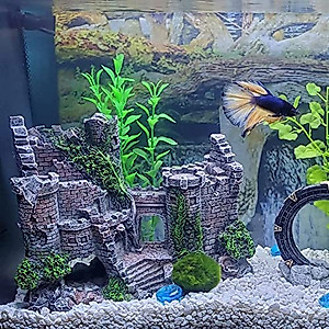 SLOCME Aquarium Ornaments Resin Castle Decorations - Fish Tank Supplies Accessories, Eco-Friendly Fish Tank Castle Aquarium Ornament