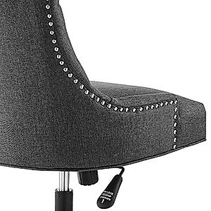 Modway Regent Tufted Fabric Swivel Office Chair in Black Gray