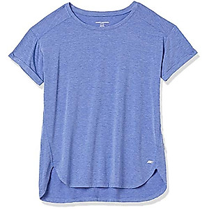 Amazon Essentials Women's Studio Relaxed-Fit Lightweight Crewneck T-Shirt (Available in Plus Size), Bright Blue Heather, XX-Large