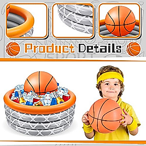 Honoson 1 Pcs Inflatable Cooler Inflatable Basketball Drink Cooler Inflatable Cooler for Parties Supplies Basketball Sports Themed Parties