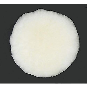 INZOEY Sheepskin Wool Polishing Pad 4 Inches Soft Buffing Pads with Hook and Loop Back Wool Cutting Pad for Car, Furniture, Glass and So On (Pack of 10)