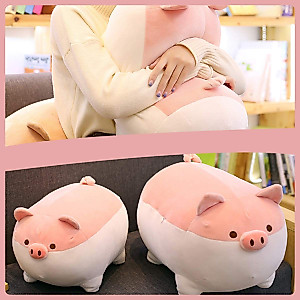 ARELUX 16in Stuffed Animal Pig Plush Pillow,Soft Piggy Anime Plushies Japanese Cuddle Pet Throw Pillow,Kawaii Plush Toy Gifts for Boys Girls Kids Birthday