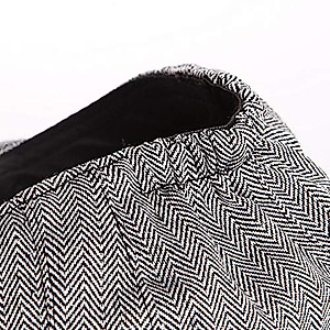 INOGIH Boys Tweed-Newsboy Cap Toddler Cotton Beret Hat 6M to 2 Years (Black, 1T-2.5T)