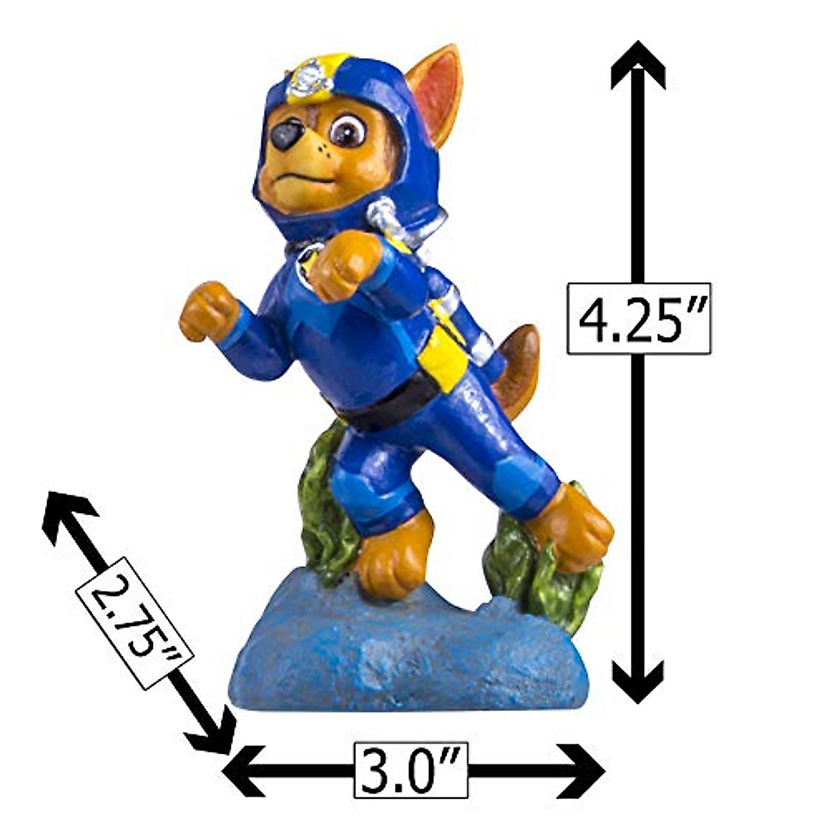 Penn-Plax Officially Licensed Paw Patrol Aquarium Ornament – Chase – Medium Size
