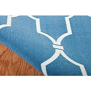 Nourison Home & Garden Indoor/Outdoor Navy 5'3" x 7'5" Area-Rug, Easy-Cleaning, Non Shedding, Bed Room, Living Room, Dining Room, Kitchen (5x7)