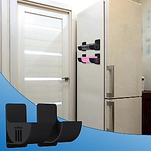 4pcs Trash Bag Holder, Trash Bag Dispenser Roll Holder Wall Mount Shopping Grocery Bag Roll Holder Plastic Trash Bag Organizer for Cabinet Kitchen Home Garbage Organization and Storage Rack (Black)