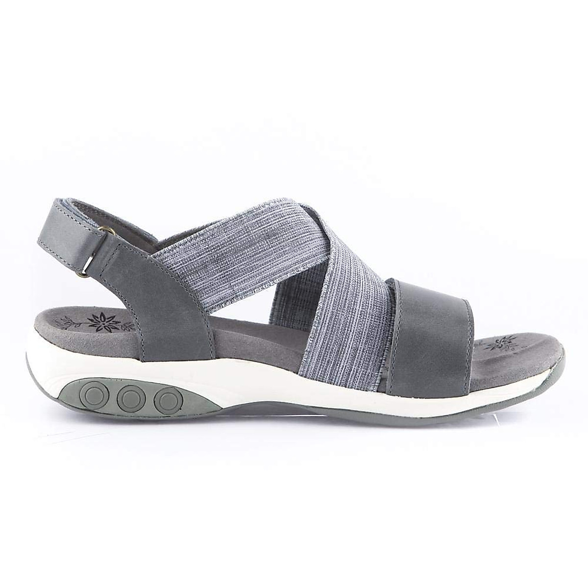 Therafit Jessica Women's Leather Adjustable Cross Strap Sandal - Blue Grey, Size 12 - for Plantar Fasciitis/Foot Pain