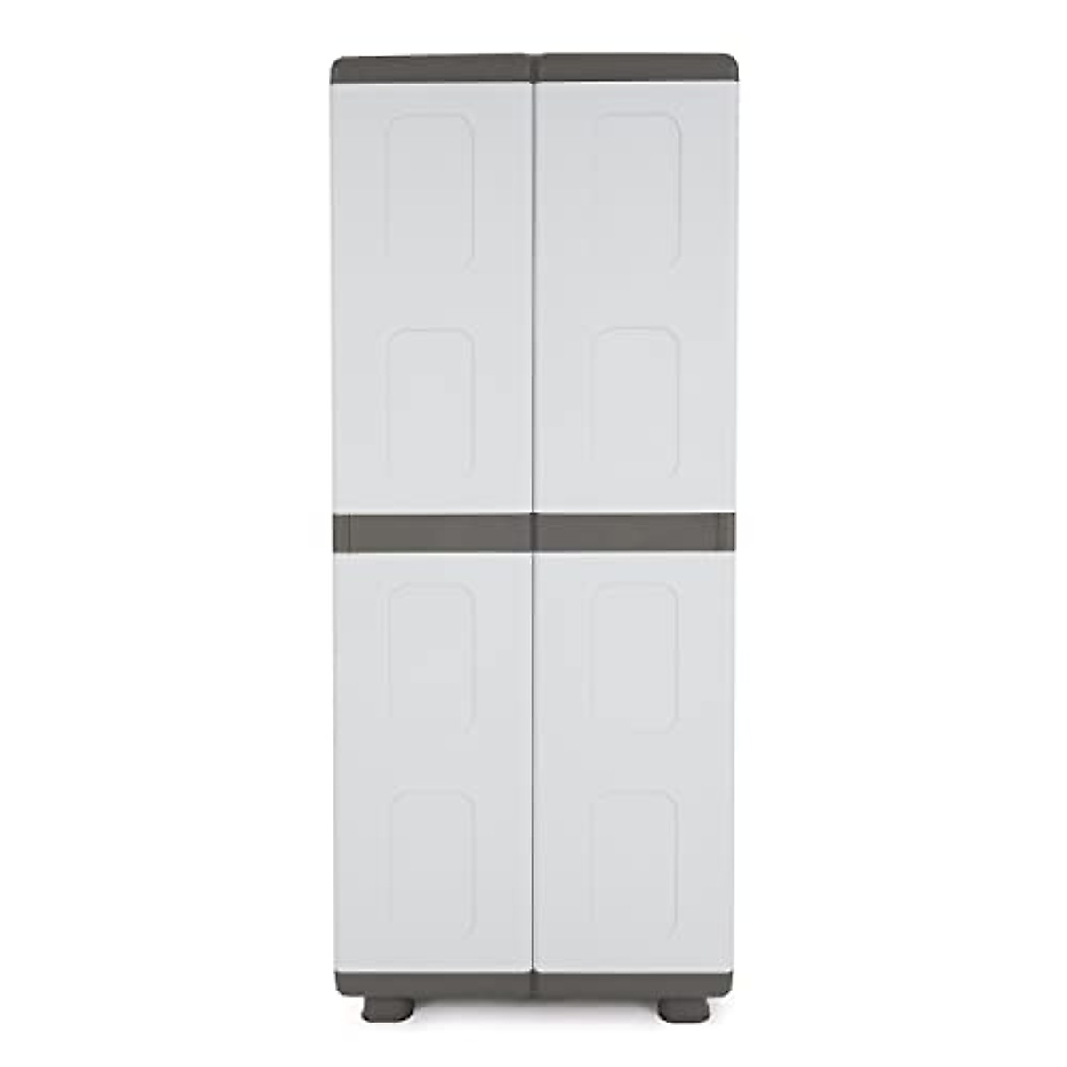 Homeplast Leto 55 lb. Capacity Indoor Outdoor Shoe Rack Storage Cabinet with 2 Moveable Shelves, Holds 20 Pairs, Gray/Anthracite