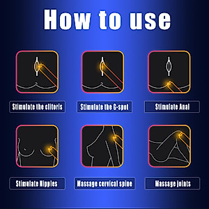 Electric Shock Pleasure Electric Shock with Torch BDSM SM G spot Clitoris Labia Shocker Wand Nipples Electrical Toy Estim Sex Toys Electric Shock Wand Prostate Sex Massager(Black)