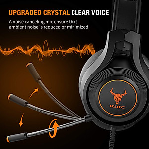 Gaming headsets PS4 Stereo Xbox one Headset Wired PC Gaming Headphones with Noise Canceling Mic, Over Ear Gaming Headphones for PC/MAC/PS4/Xbox one/Mobile Devices