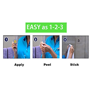 Alientape Strips Double Sided Tape Multipurpose Removable Adhesive Transparent Grip Mounting Strips 48 Pcs Washable Strong Sticky Heavy Duty for Carpet Photo Frame Poster Décor As Seen On TV