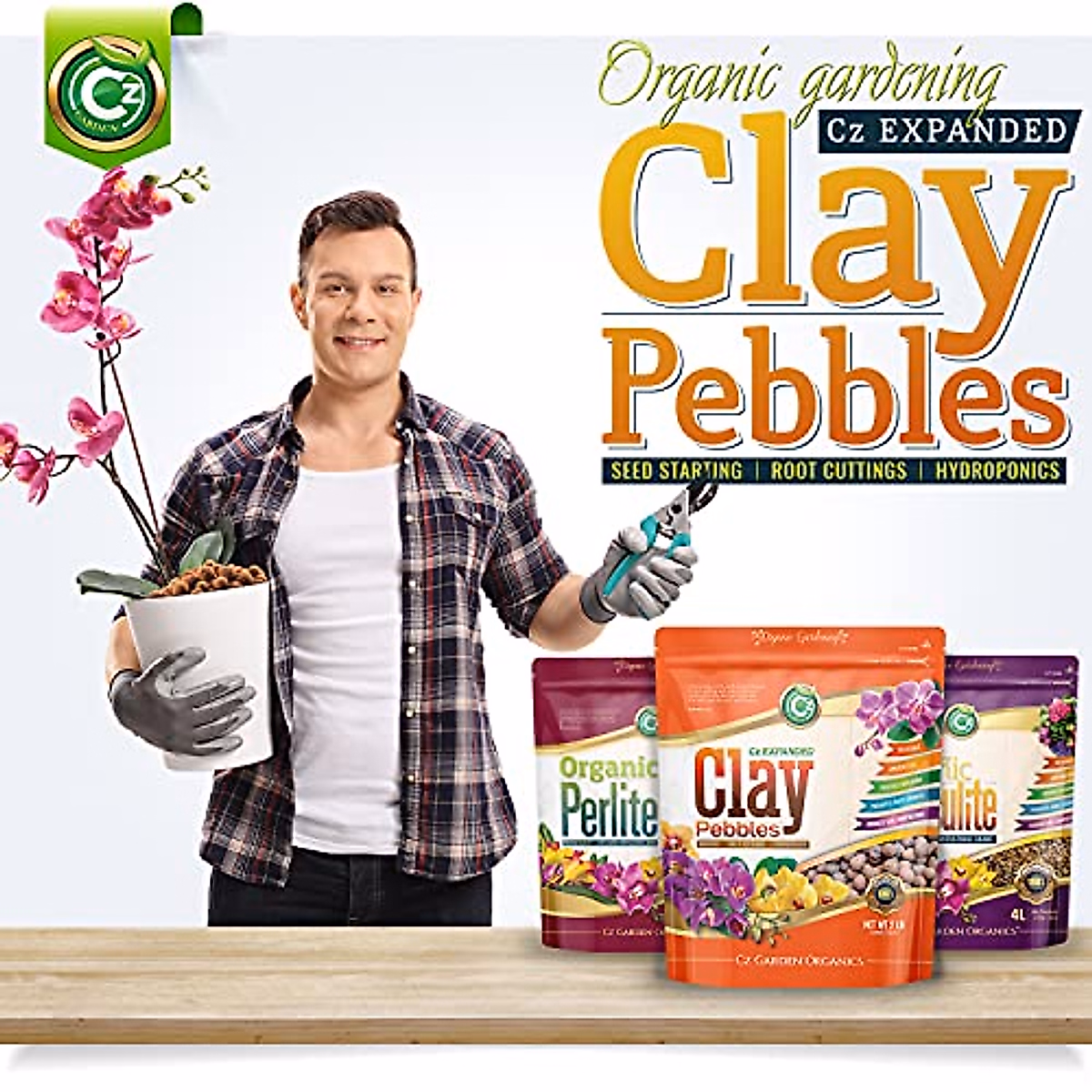 Organic Expanded Clay Pebbles LECA Grow Media for Plants, Orchids, DWC Hydroponics, Aquaponics, Aquaculture Garden Soil Additive Conditioner Amendment Ceramsite Aggregate Cz Garden