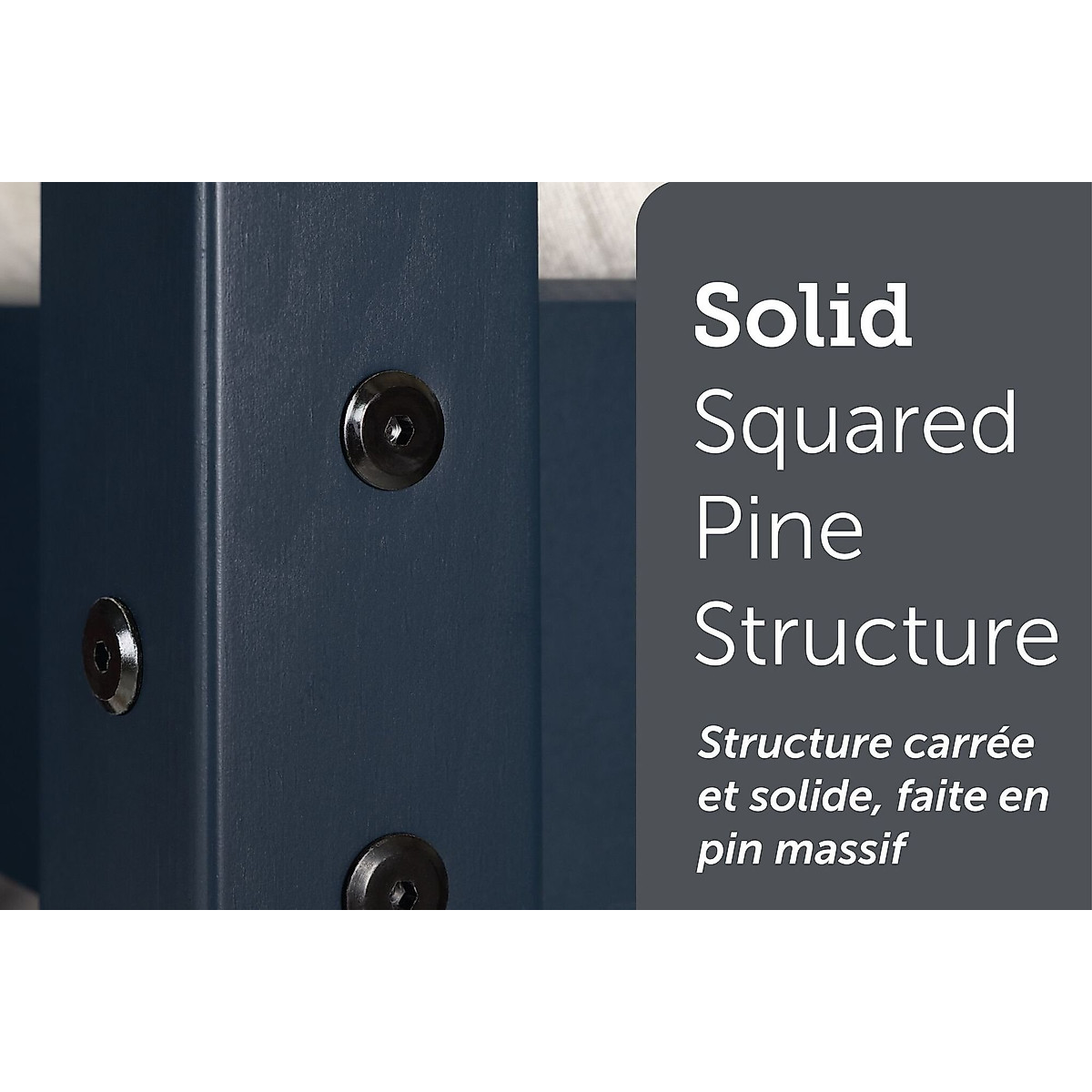 South Shore Ulysses Solid Wood Bunk Beds, Navy Blue