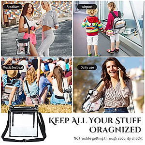 3 Pcs Clear Backpack Stadium Approved Transparent Backpack Clear Tote Bag with Zipper See Through PVC Messenger Handbag Stadium Approved Purse Transparent Crossbody Bags with Adjustable Strap for Work