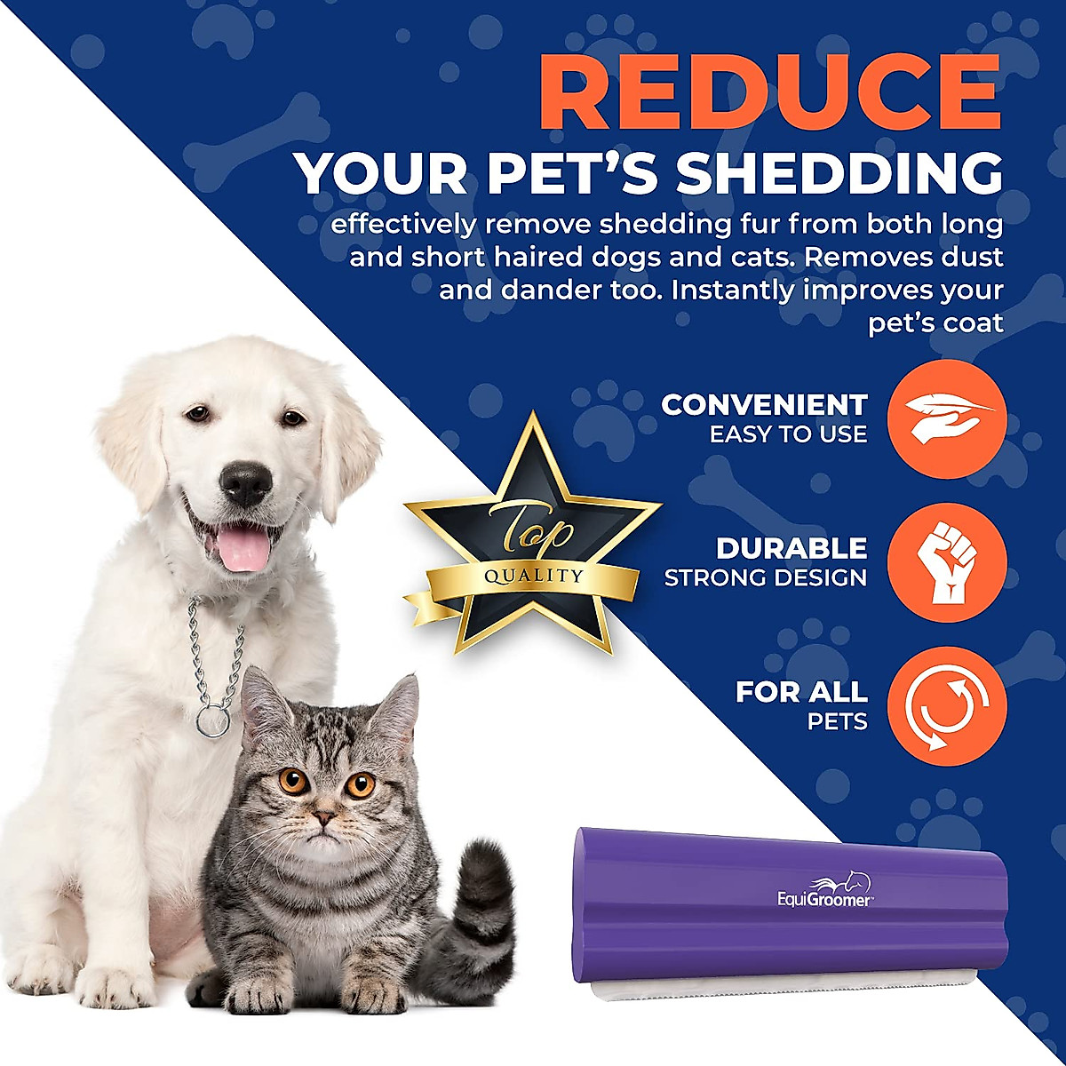 EasyGroomer Deshedding Brush for Dogs Cats | Purple | Undercoat Tool for Large and Small Pets | Comb Removes Loose Dirt, Hair and Fur | Perfect Clean for Short and Long Hair Grooming Shedding