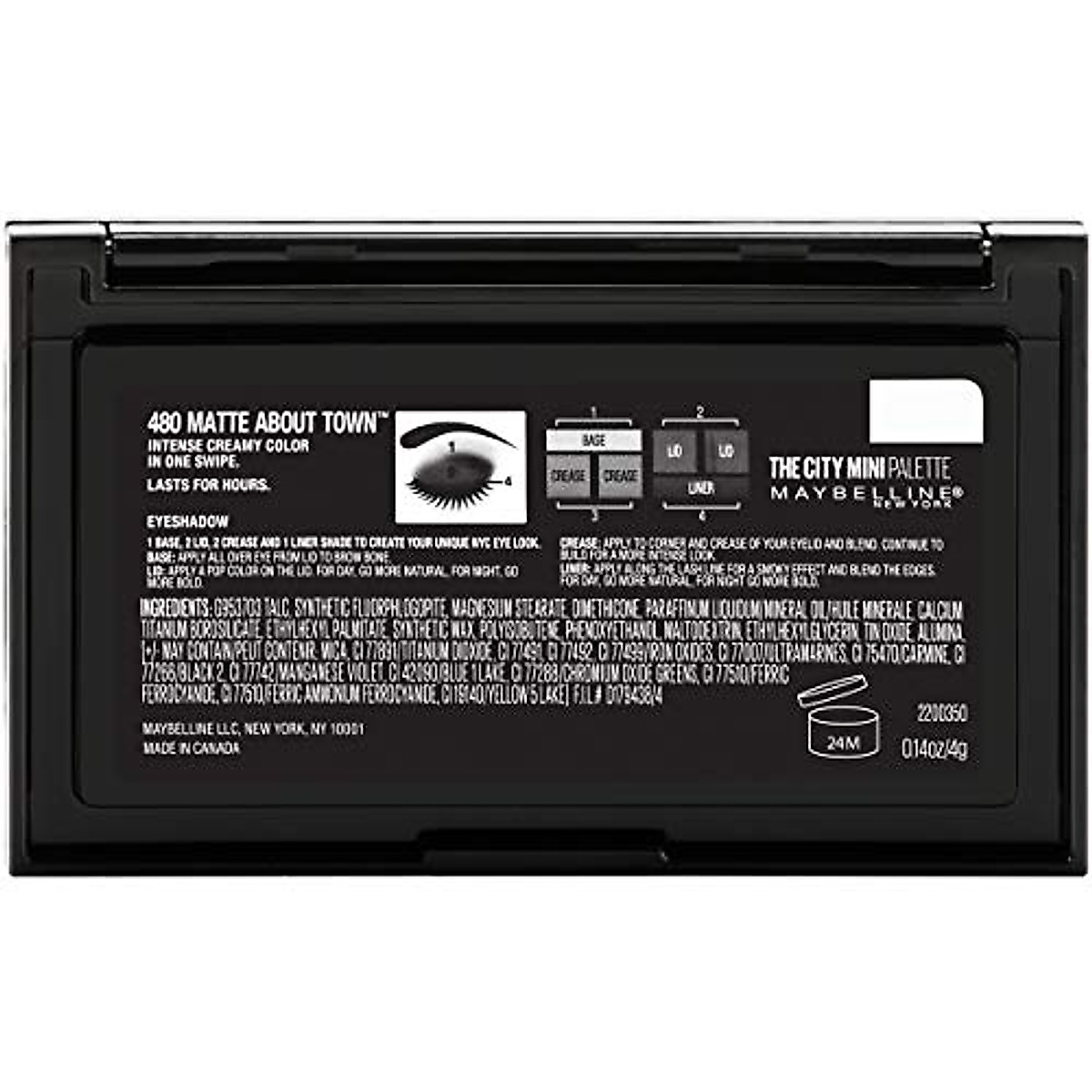 Maybelline New York The City Mini Eyeshadow Palette Makeup, Matte About Town, 0.14 oz.