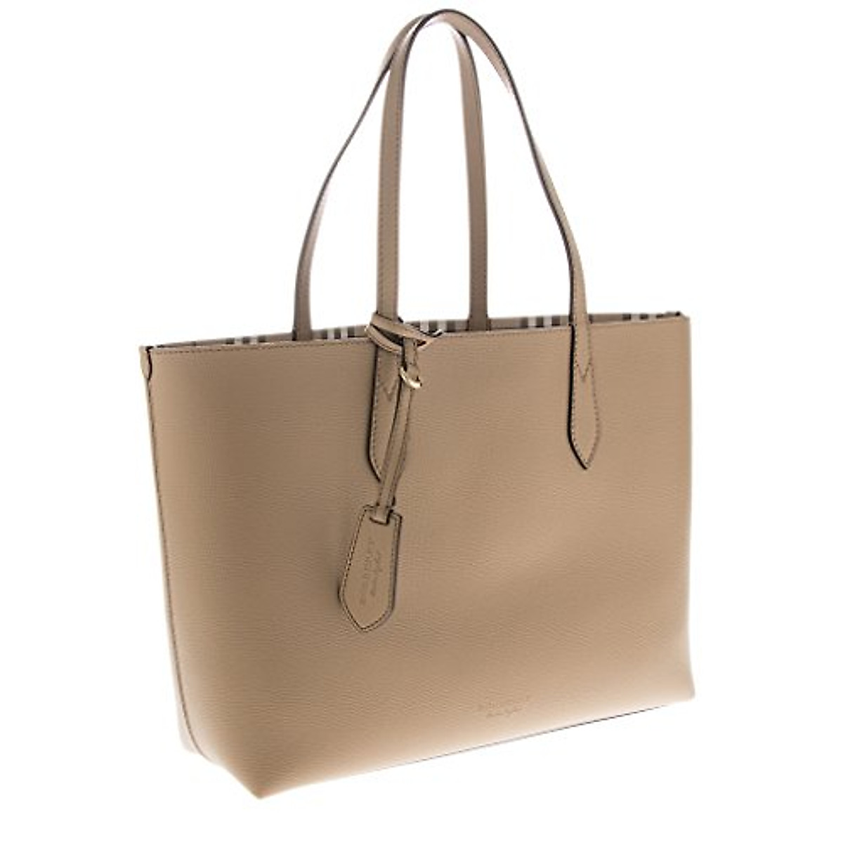 Burberry Women's Medium Reversible Handbag in Haymarket Check Camel