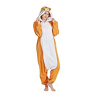 DELEY Unisex Animal Litter Cat Onesie, Adult Halloween Costumes Cosplay Pajamas Warm Sleepwear Homewear