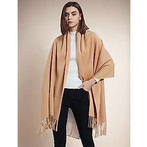 Novawo Wool Shawl Large Thick Pashmina Travel Scarf Winter Wraps for Women