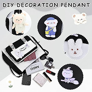 Aesthetic Messenger Bag with Stuffed Pendant and Pins Kawaii Crossbody Bag for Women nylon Messenger Bag Japanese Ita Bag Casual Shoulder Bag