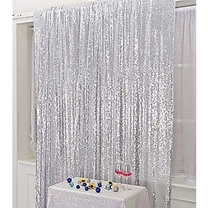 Silver PartyDelight Sequin Backdrop, Photography, Sparkle Backdrop, 6Ftx7 Ft