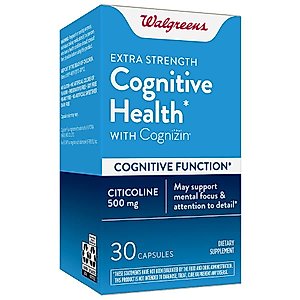 Walgreens Extra Strength Cognitive Health with Cognizin 30 Capsules(Brain and Memory)