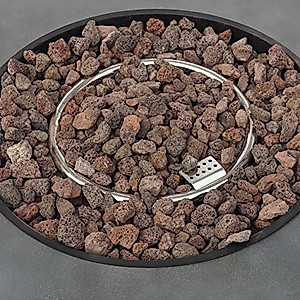Catherine Outdoor Round Fire Pit with Tank Holder, Concrete