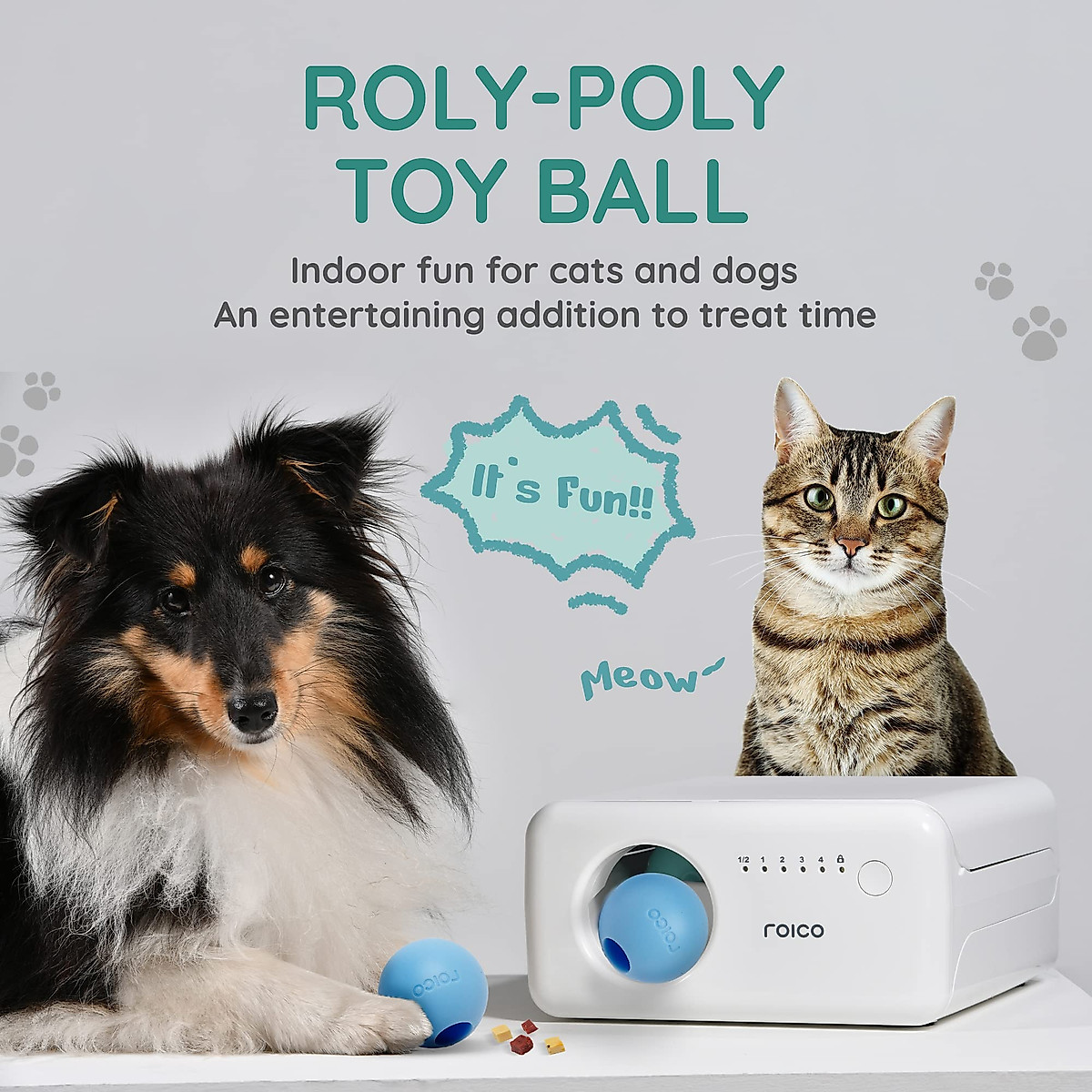 ROICO Pet Toy Ball - Interactive Toys for Cats and Small Dogs, Stocking Stuffers for Pet, Gifts for Dogs and Cats | Silicone Puzzle Toy Ball for Dogs, Slow Treat Feeding Ball for Cats