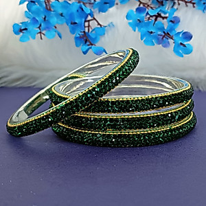 Efulgenz Indian Bangle Set Bollywood Style Rhinestone Crystal Bridal Bracelet Jewelry Set for Women