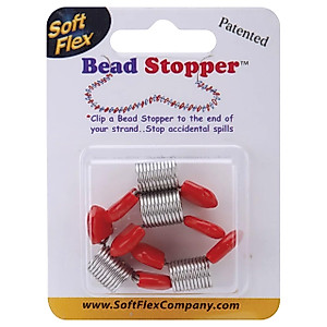 Soft Flex Bead Stoppers, Red, 4/Pkg