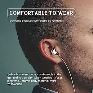 PRIVCUST Ear Buds Wired in-Ear Noise Cancelling Headphones with Microphone and Waterproof Sweat Resistant,3.5mm Jack for Phones and Laptops Ceramic Technology