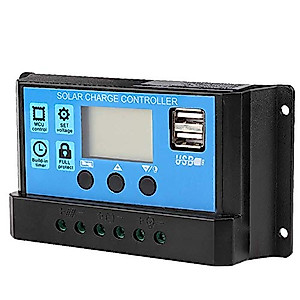Aramox Solar Charge Controller, 12V-24V MPPT Solar Battery Solar Charge Controller PWM Controller 60A/50A/40A/30A/20A/10A(50A)