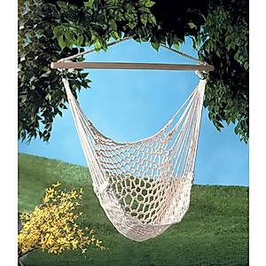 Gifts & Decor Cotton Rope Hammock Cradle Chair with Wood Stretcher