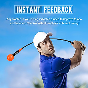 Zeonetak Golf Swing Trainer Aid - Golf Swing Training, Practice Warm-Up Stick for Strength,Rhythm, Flexibility, Tempo, and Balance Suit for Indoor & Outdoor (40 Inches, RED)