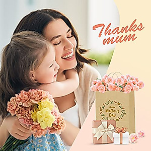 NYMVP Brown Paper Bags, 50Pcs Paper Bags with Handles 8x4.25x10.5 Gift Bags Bulk, Paper Shopping Bags, Kraft Bags, Party Favor Bags, Business Bags, Boutique Bags