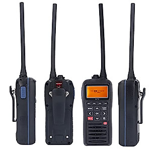 Marine Radio, Noise Reduction Flashing Alarm Portable IPX7 Waterproof Marine Two Way Radio Submersible Cars for Fishing Boat Ships (US Plug)
